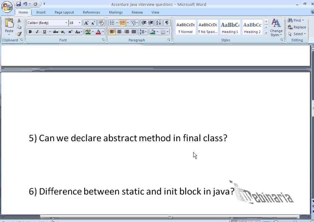 Accenture Java Interview Questions Youtube