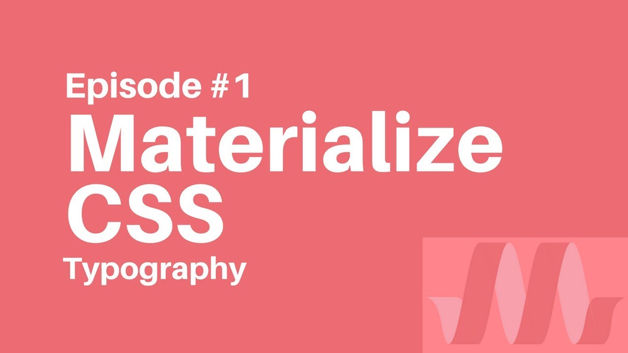 Materialize Css Tutorial 1 Typography Youtube