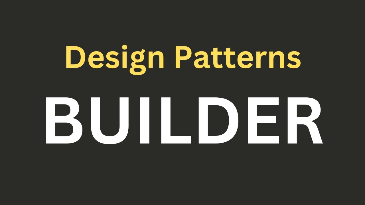 Builder Design Pattern Implemented In Java Youtube