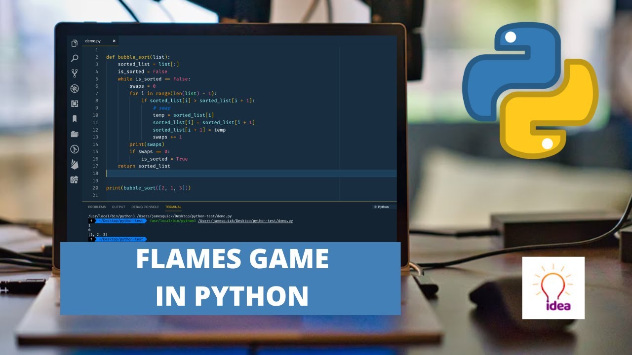 Flames Game In Python Python Projects Youtube