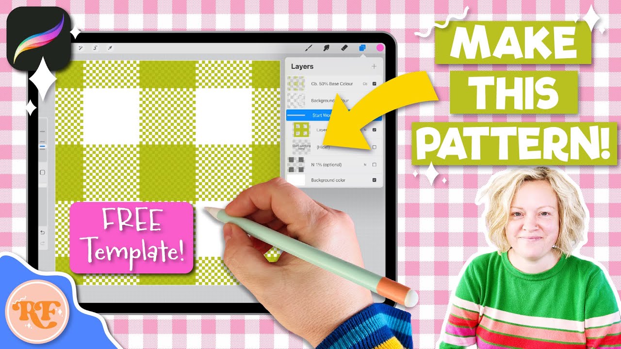 Easy Gingham Fabric Pattern Tutorial In Procreate Free Template