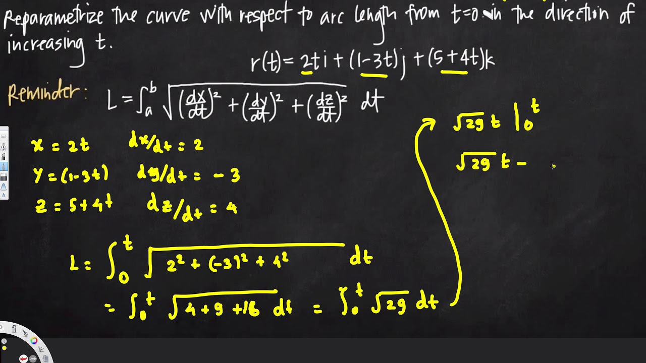 Reparametrizing The Curve In Terms Of Arc Length Vector Calculus