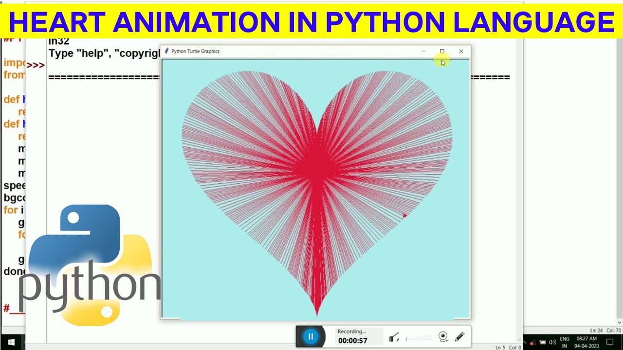 Heart Drawing In Python Heart Animation In Python Programming