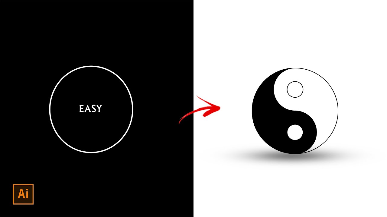 Yin Yang Symbol Illustrator Tutorial Sk Graphics Studio Youtube