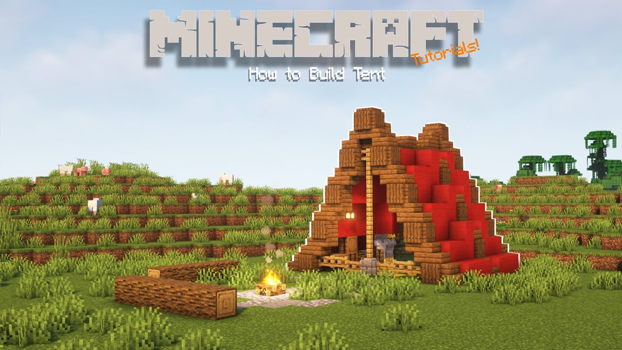Minecraft How To Build A Tent Minecraft Tent Tutorial Youtube