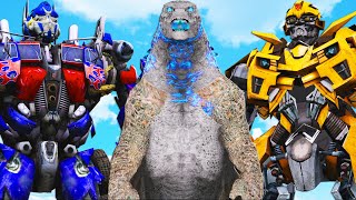 Godzilla Vs Optimus Prime U0026 Bumblebee Transformers Doovi