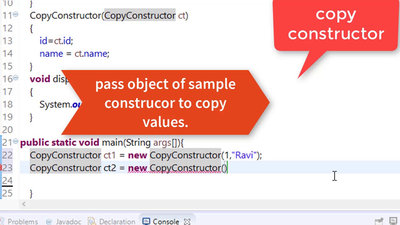 58 Copy Constructor In Java Youtube