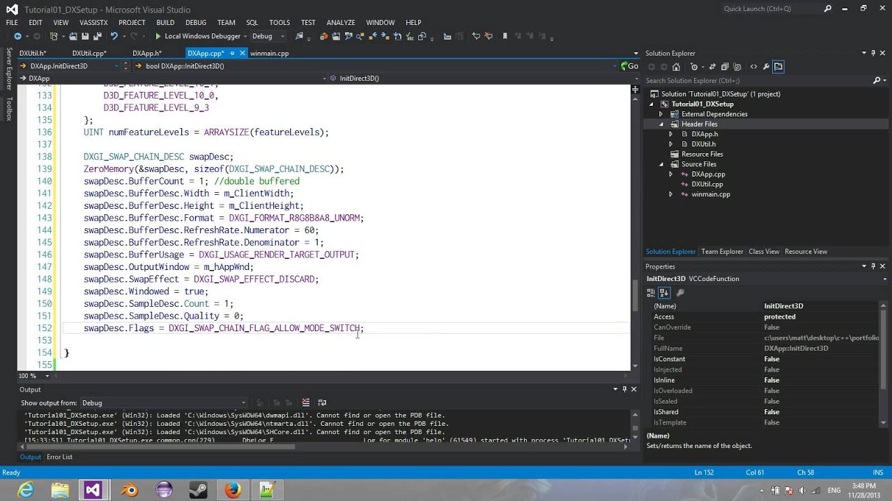 Directx 11 Tutorial 01 Directx Setup Youtube