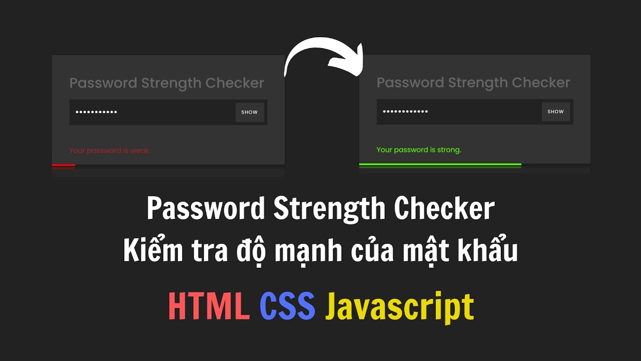 Password Strength Checker ä æ N Giáº N Báº Ng Html Css Vã Javascript