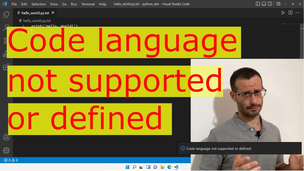 How To Fix Code Language Not Supported Or Defined In Visual Studio Code