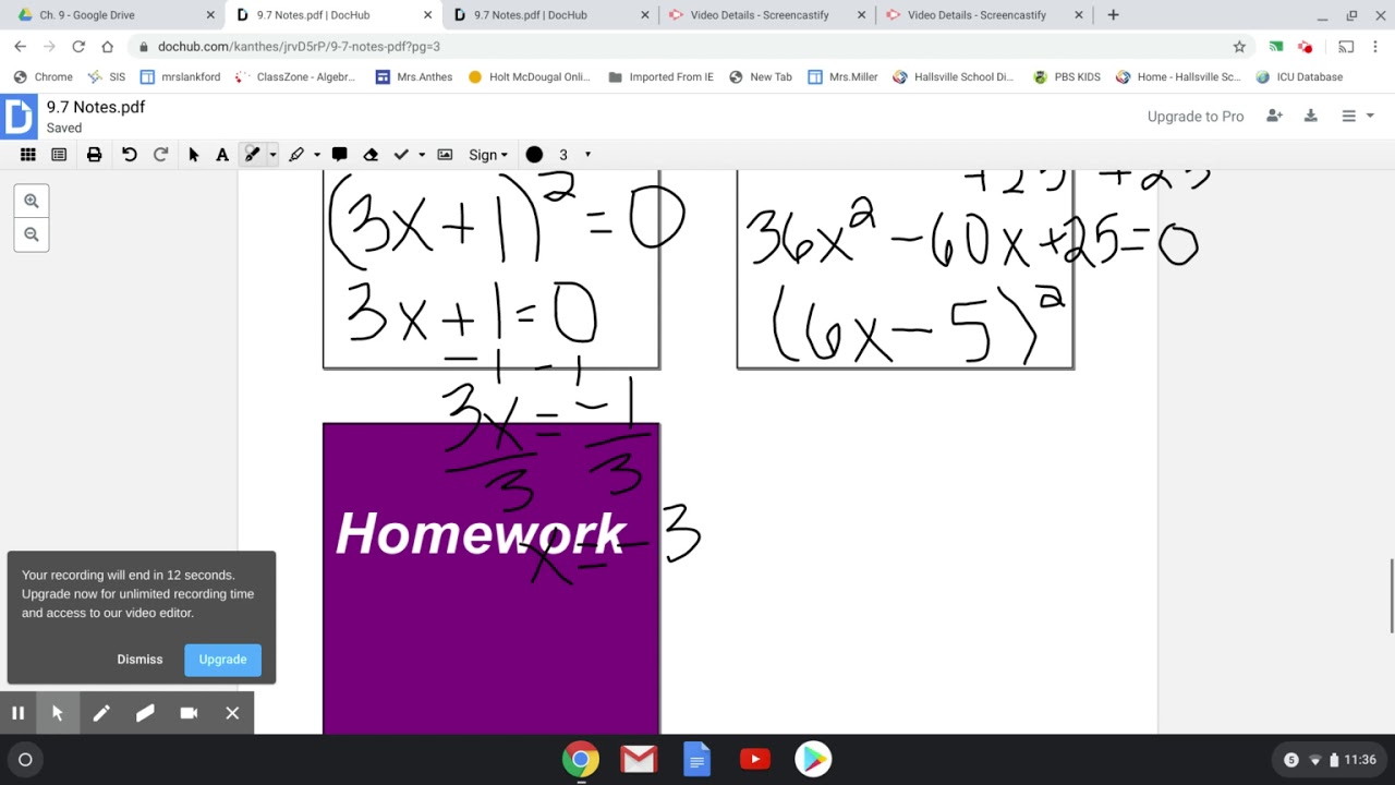 Alg 1 Section 9 7 Notes Video 3 Youtube