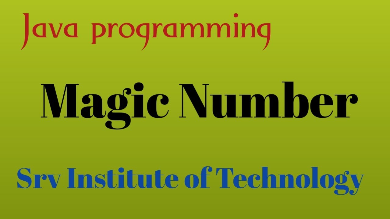 Check Whether A Number Is Magic Number In Java Magic Number Java
