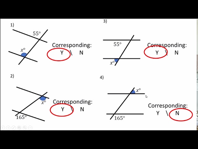 Angles Corresponding Alternate Interior Alternate Exterior Angles And