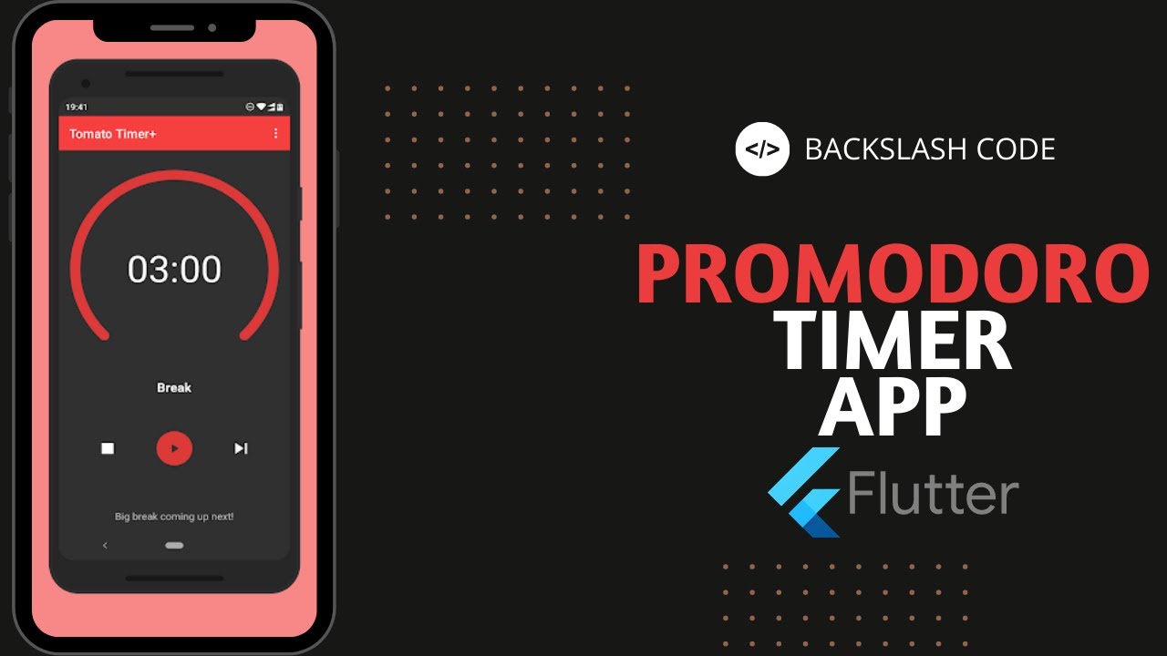 Pomodoro Timer App Using Flutter Flutter App 3 Backslash Code