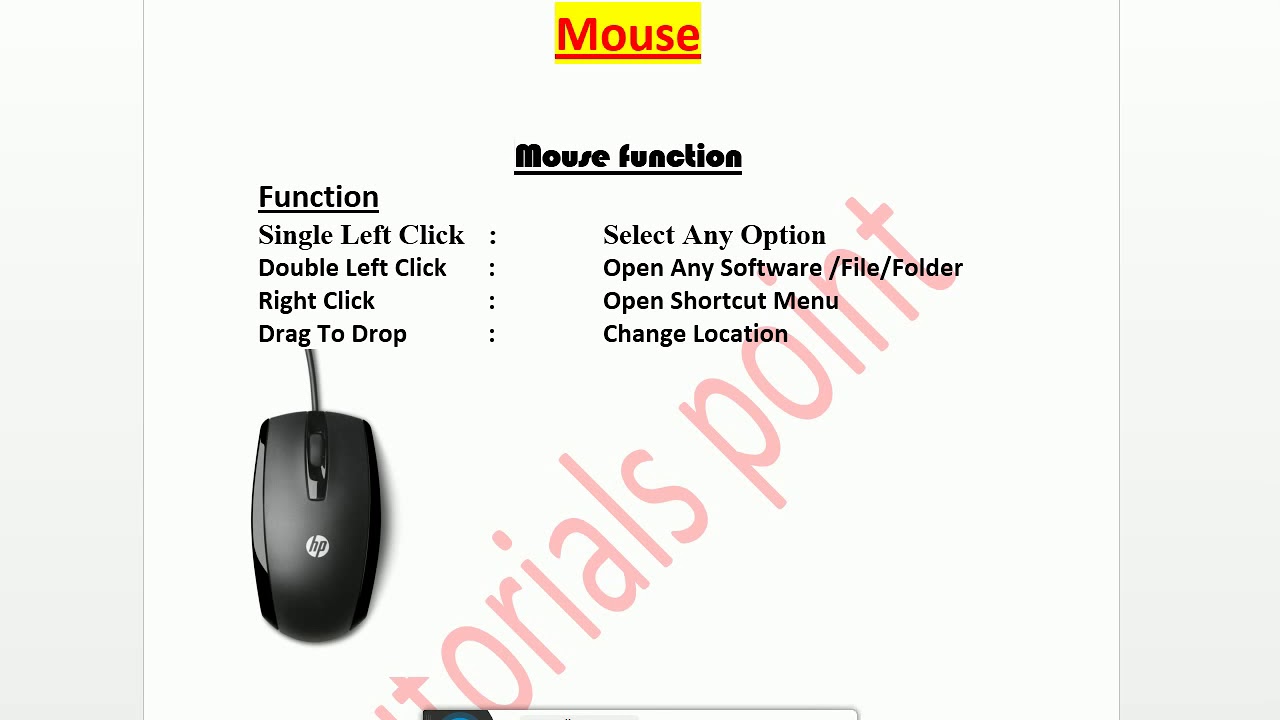 Mouse Functions How To Use Mouse Youtube