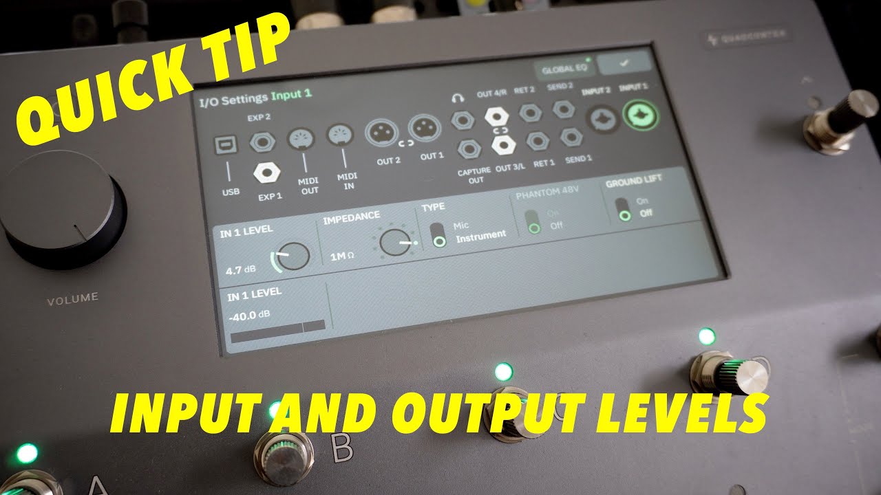 Quad Cortex Quick Tips Input And Output Levels Youtube