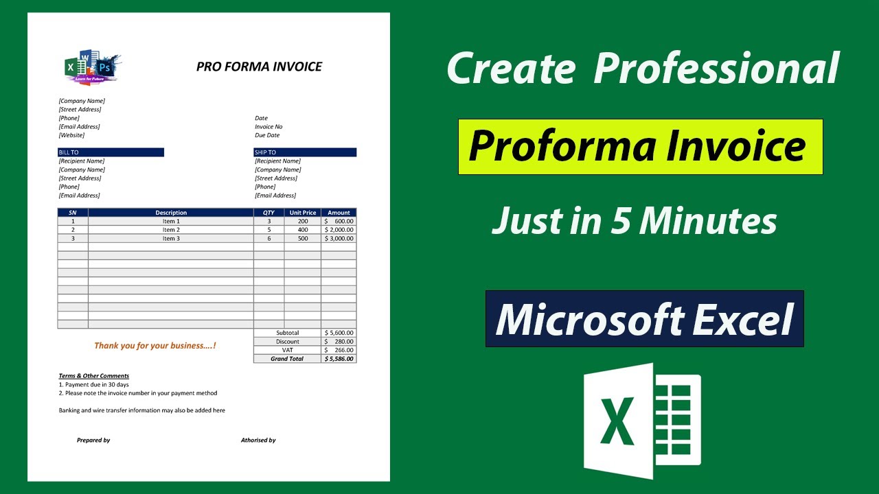 Proforma Invoice In Excel Format Infoupdate Org