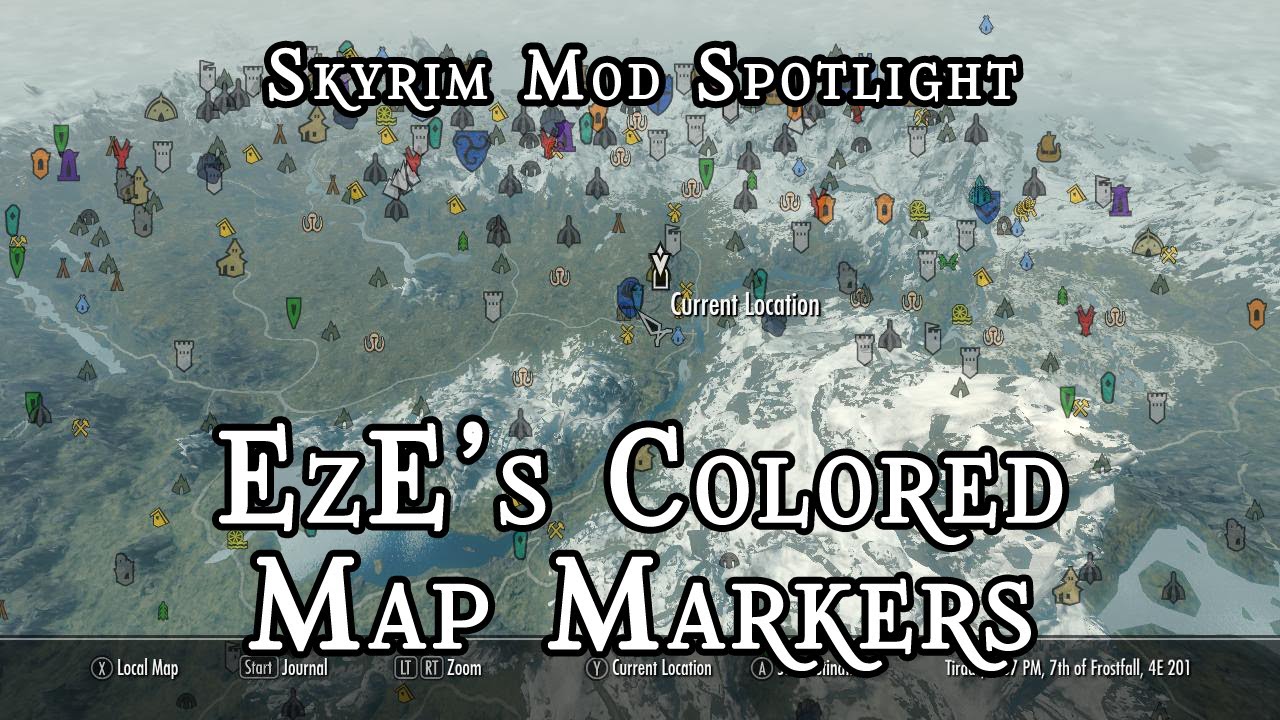 Skyrim Mod Spotlight Eze S Colored Map Markers Youtube
