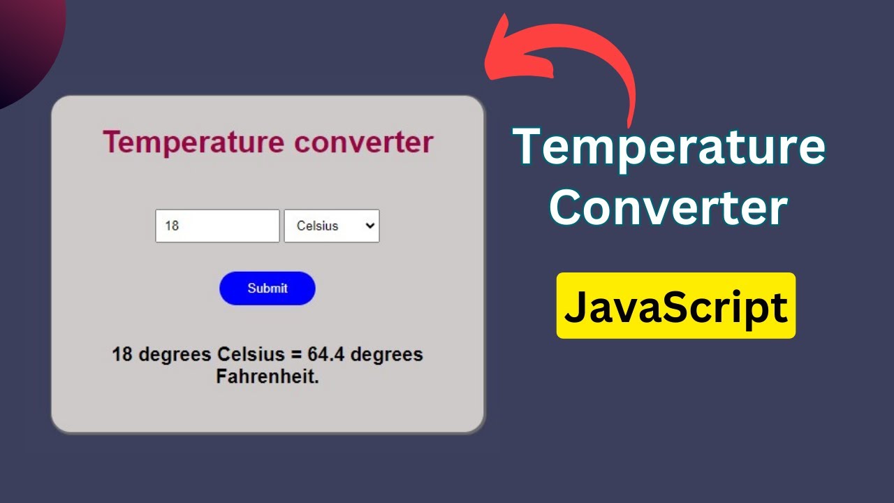How To Make Temperature Converter Using Html Css Javascript Full