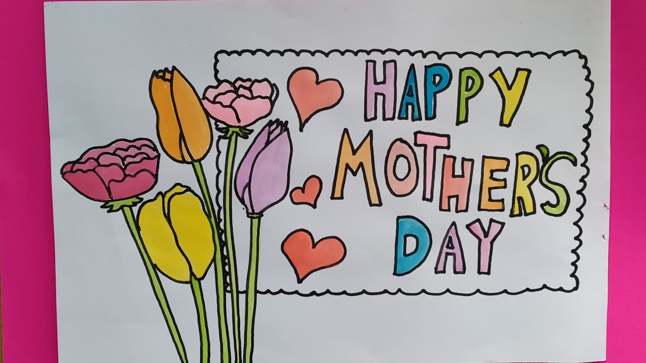 How To Draw A Beautiful Mother S Day Card Easy Youtube