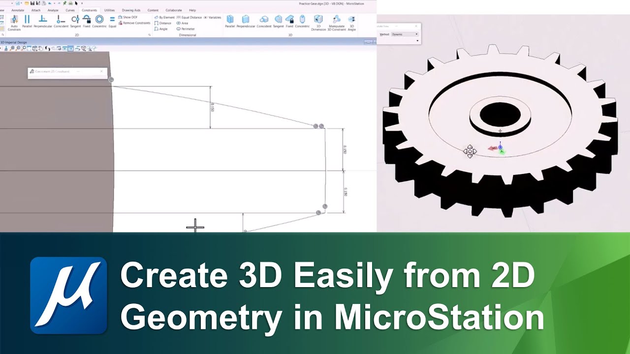 Create 3d Geometry Easily From 2d In Microstation Youtube