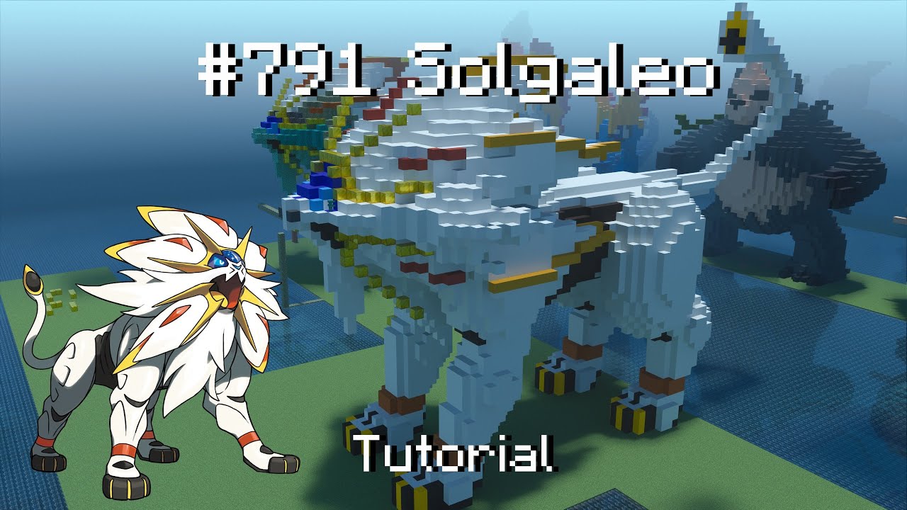 How To Build A Pokémon Solgaleo Statue In Minecraft Tutorial Youtube