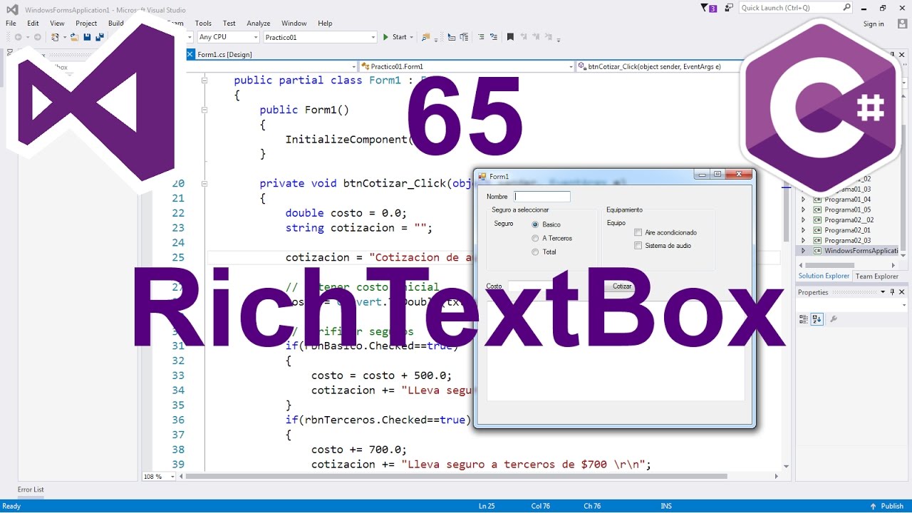 Programación Windows Forms C 65 Richtextbox Youtube