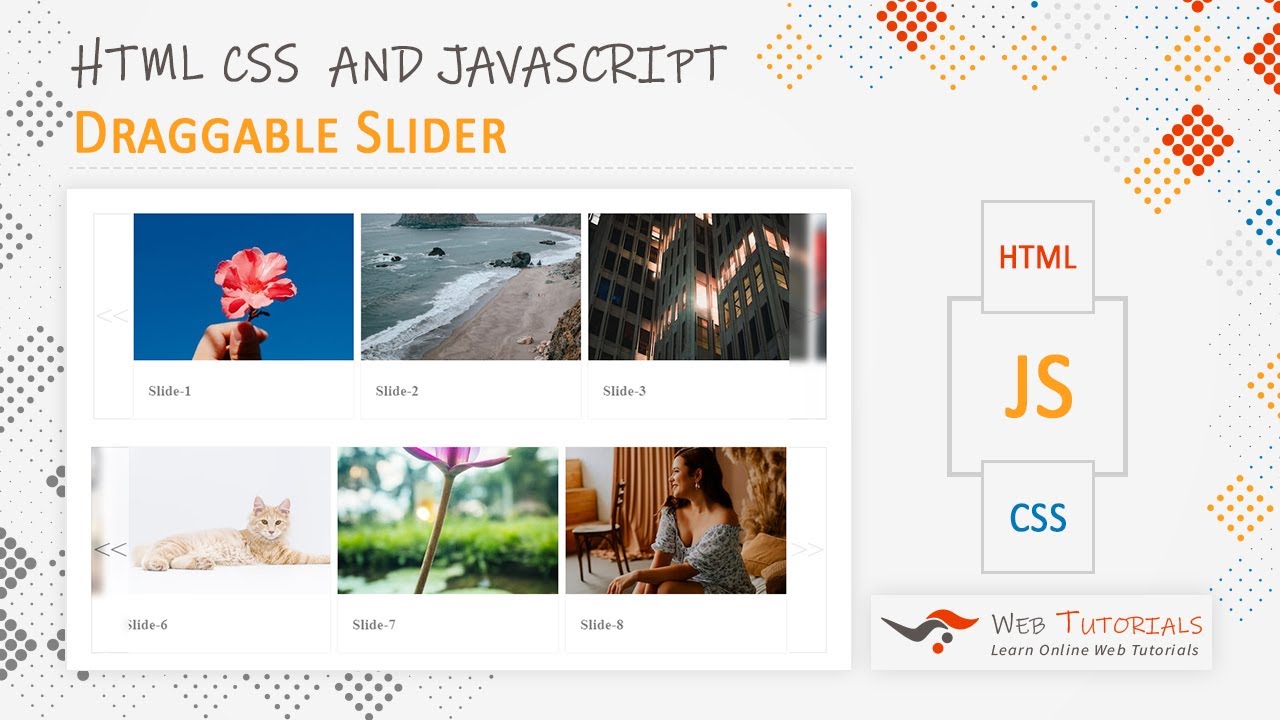 Draggable Slider Using Html Css And Javascript Youtube