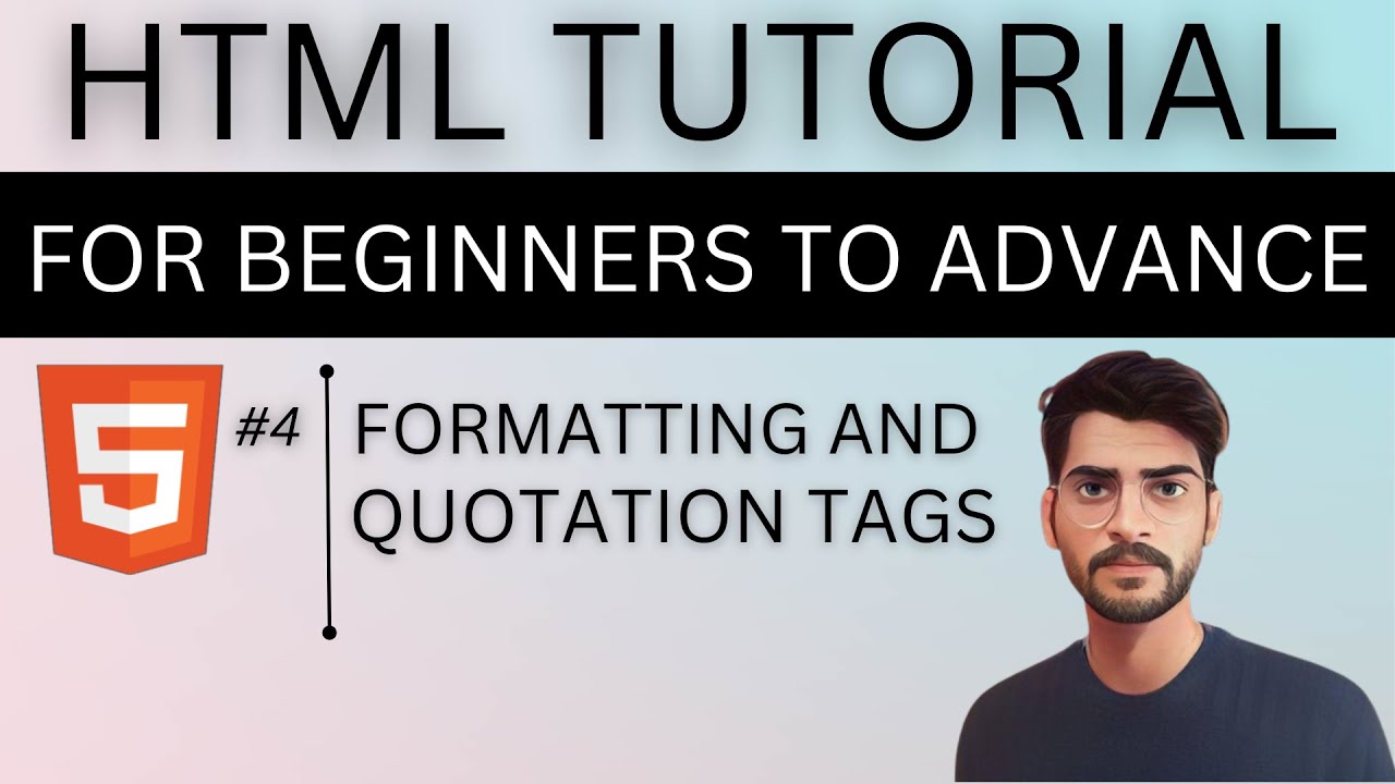 Formatting And Quotation Tags In Html Html Tutorial For Beginners To
