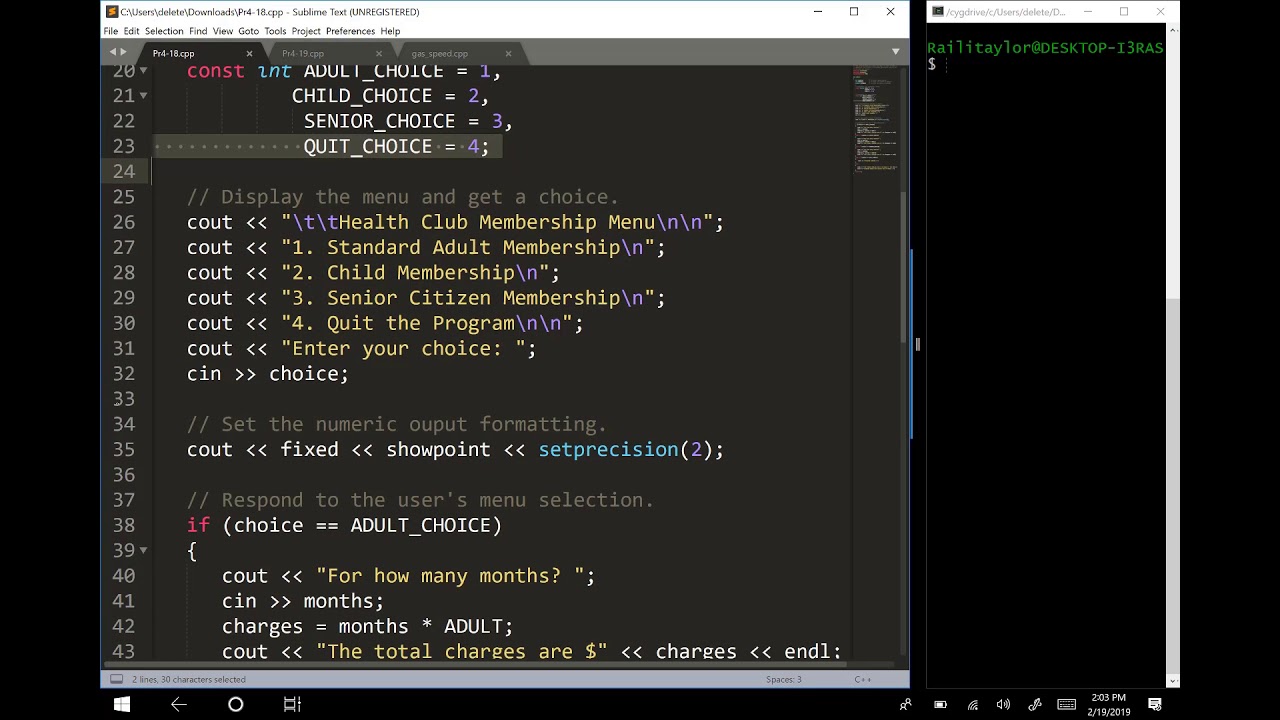 Creating A Menu In C Rayne Has Li