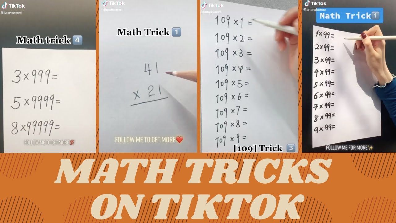 Math Tricks Part 2 On Tiktok Amazing Mathematics Tricks Youtube
