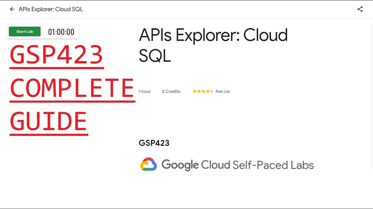 Apis Explorer Cloud Sql Gsp423 Youtube