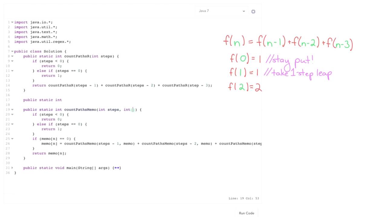 Algorithms Solve Recursive Staircase Using Recursion Youtube