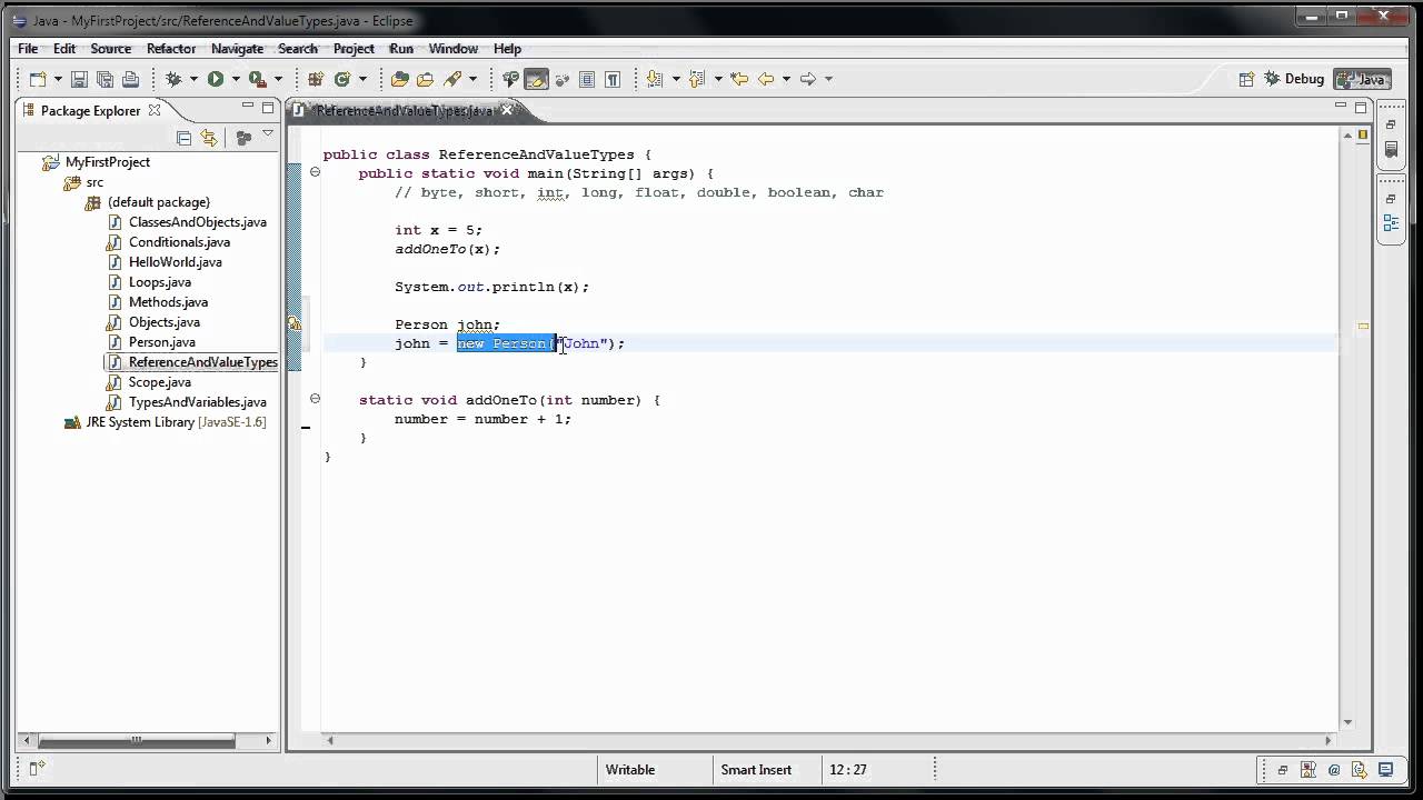 Java Programming 10 Reference And Value Types Youtube