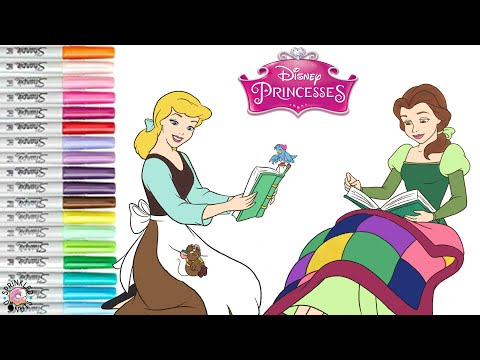 Disney Princess Coloring Book Compilation Cinderella Belle And Jasmine