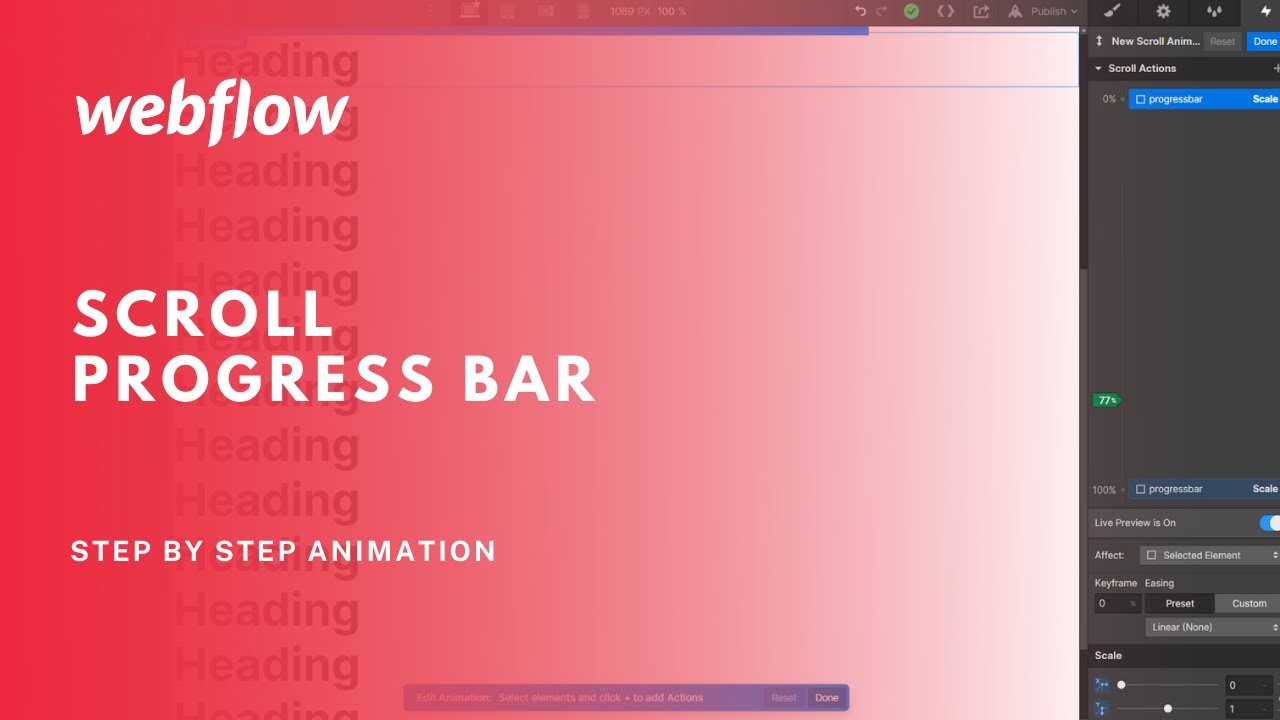 Scroll Bar In Webflow Beginner Friendly Step By Step Tutorial Youtube