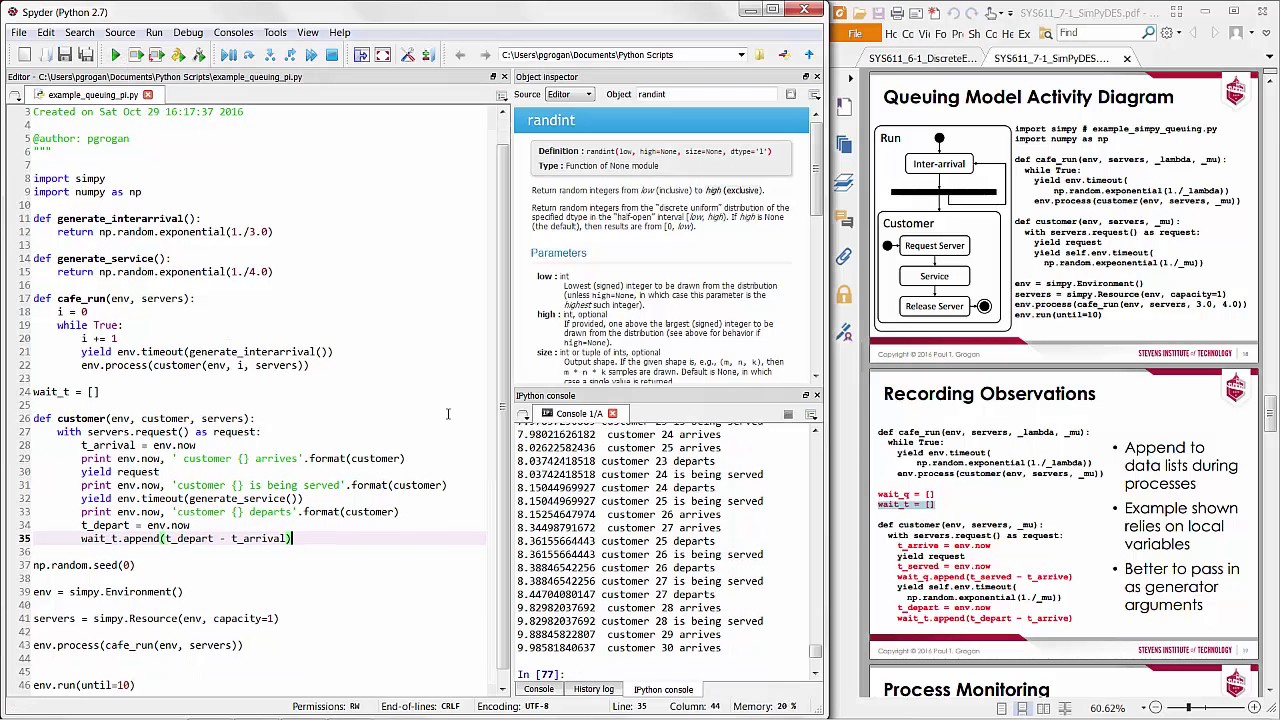 Queuing System Discrete Event Simulation In Python Process Interaction