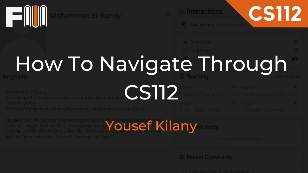 Cs112 How To Navigate Through The Course Youtube