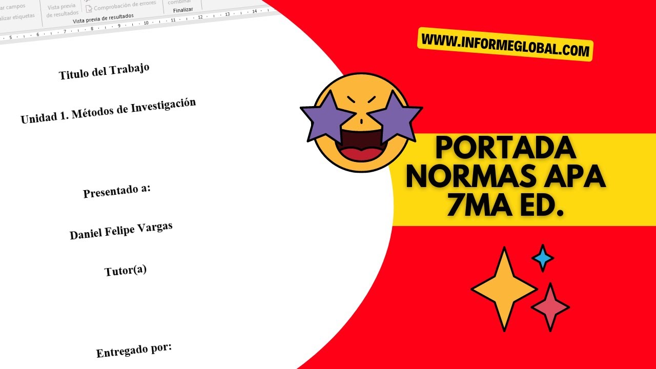 Como Realizar La Portada Con Normas Apa 7a Edición Pasos Youtube