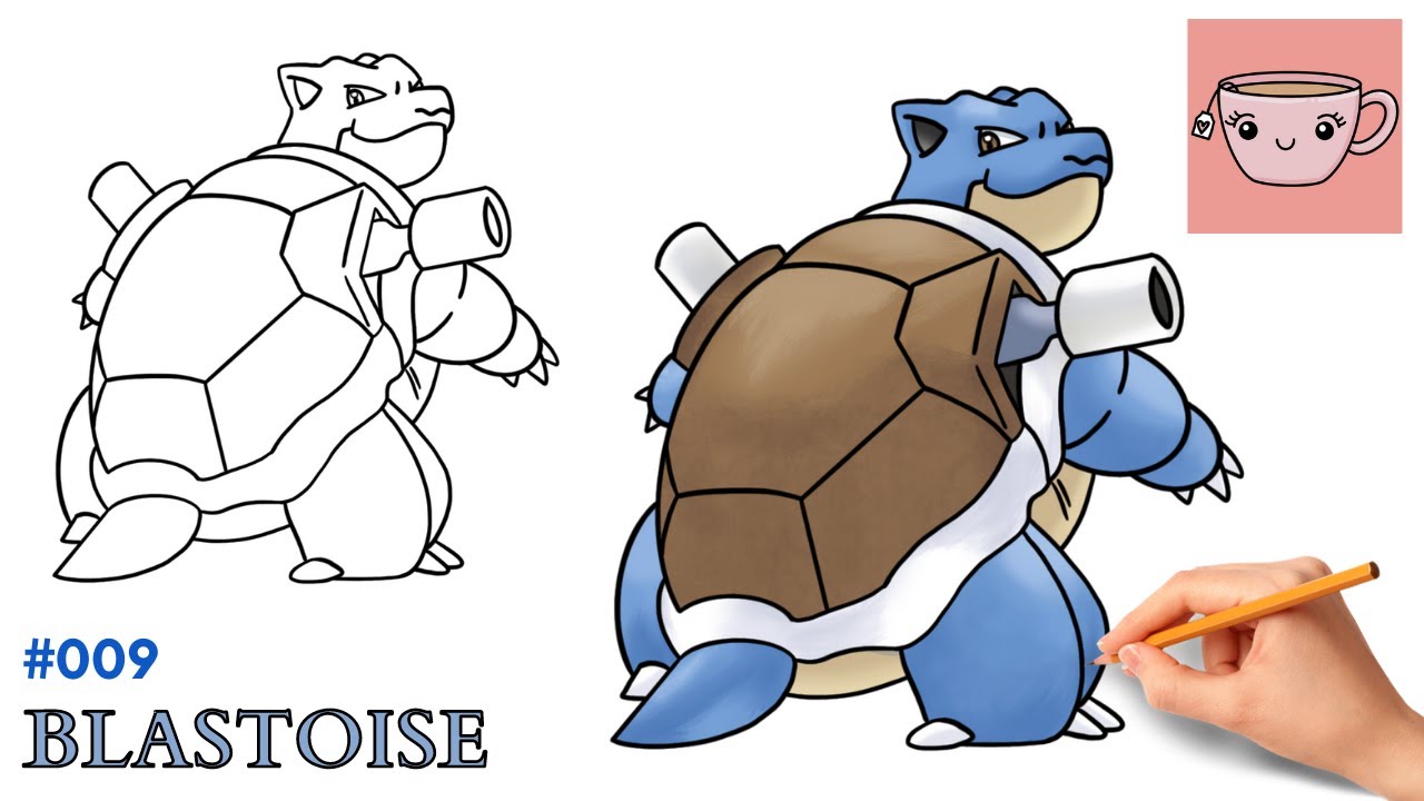 How To Draw Blastoise Pokemon 009 Easy Step By Step Drawing