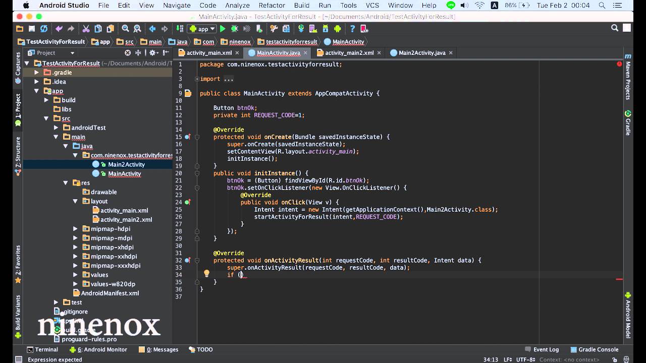 Android Startactivityforresult Tutorial Youtube