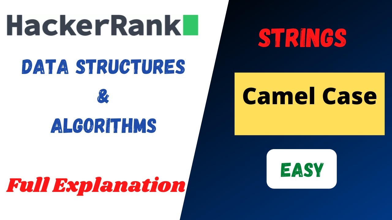 Camel Case Solution Hackerrank Problem Solving Algorithms
