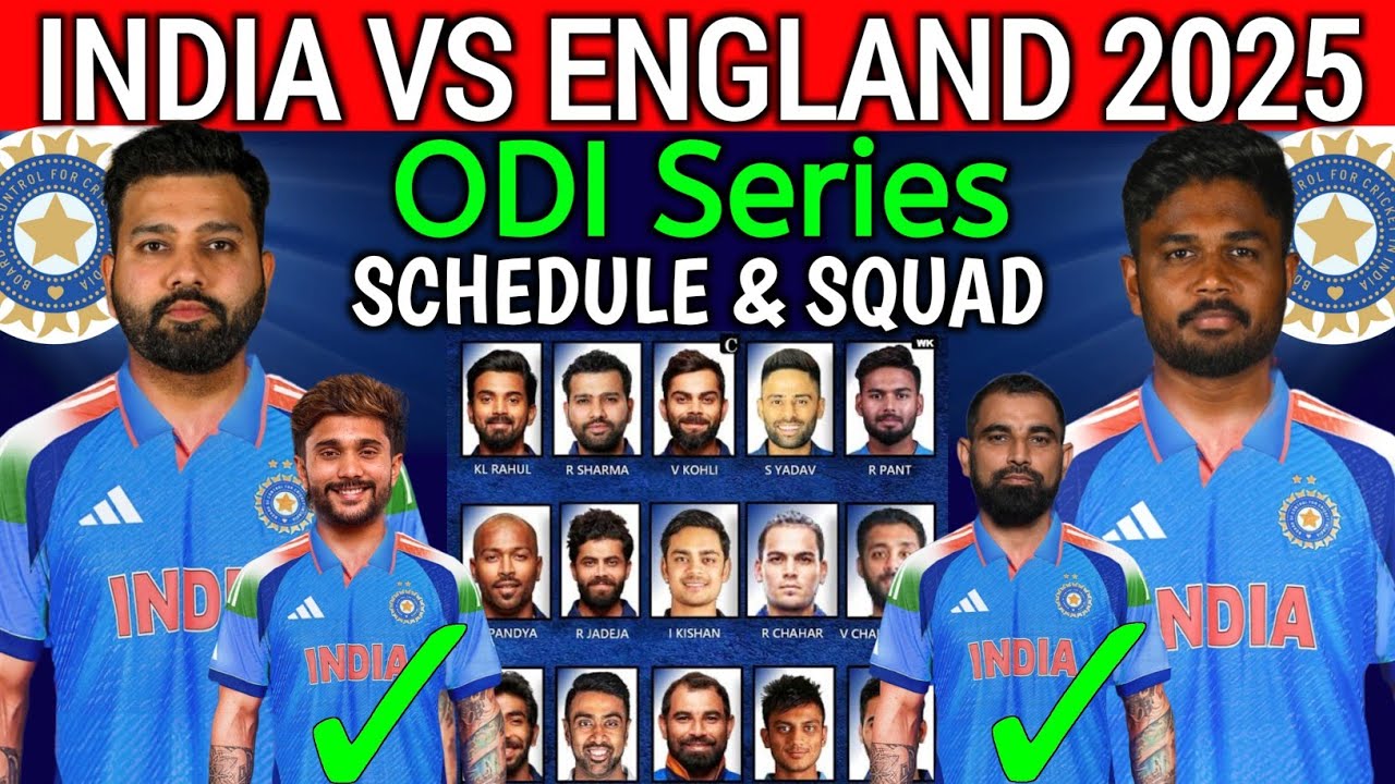 India Vs England Odi Series 2025 India Vs England Odi Squad 2025