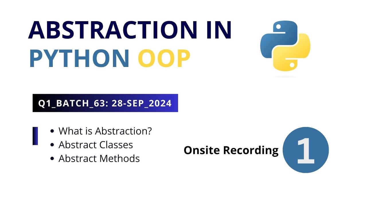 Abstraction Abstract Classes And Abstract Methods In Python Oop Youtube