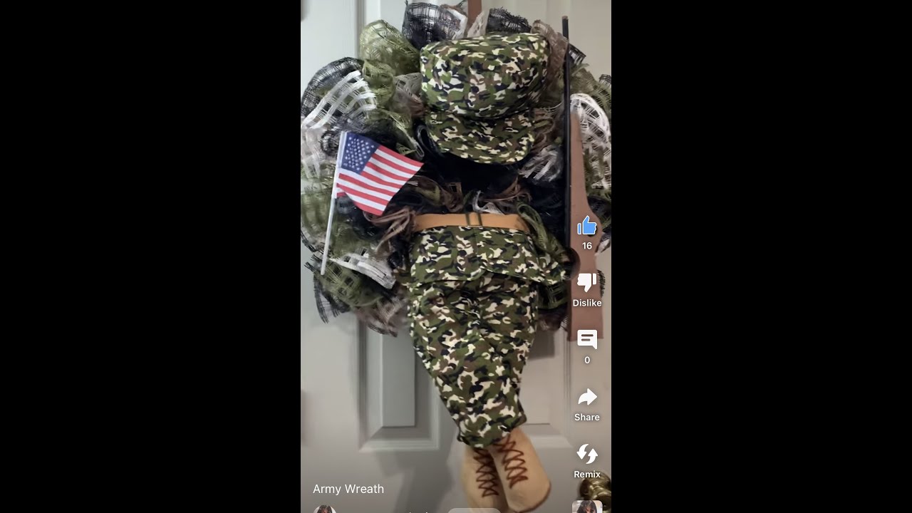 Camouflage Soldier Wreath Tutorial Youtube