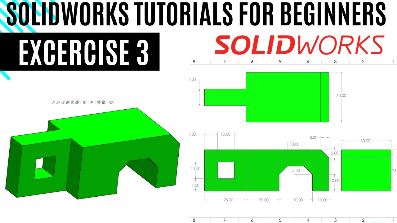 Solidworks Learning Exercise 3 For Beginners Solidworks Tutorials
