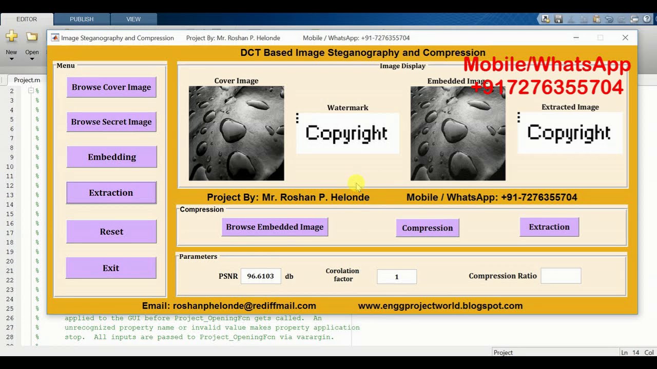 Dct Based Image Steganography Compression Matlab Project With Source