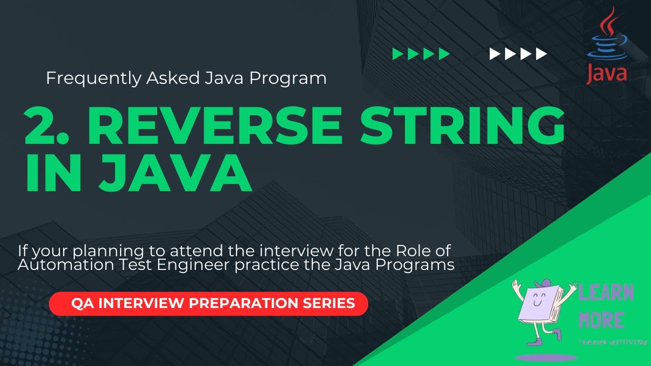 Reverse A String Using A Java Frequently Asked Java Program In