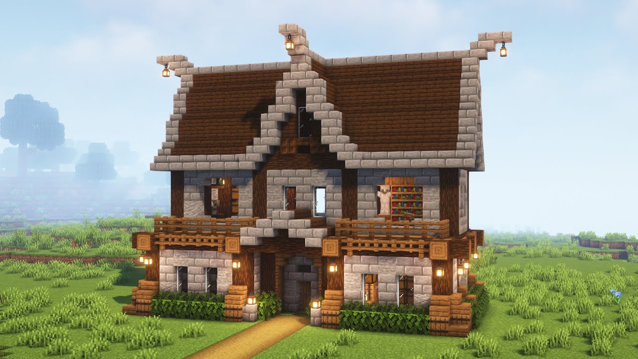 Minecraft How To Build A Medieval House Easy Medieval House Tutorial At
