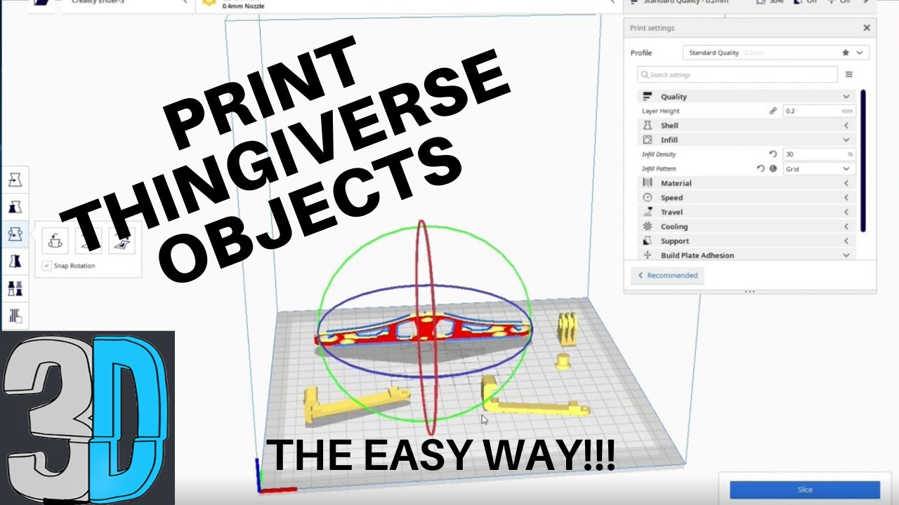 How To Print A Thingiverse File On A 3d Printer The Easy Way Youtube